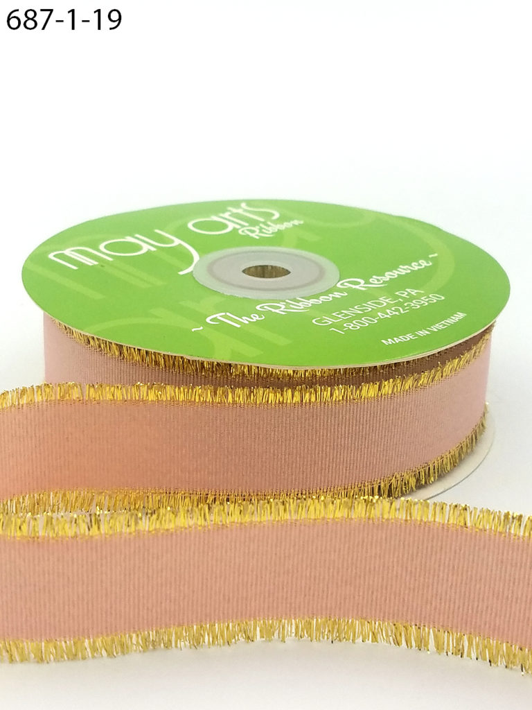 1″ Fringe Metallic Grosgrain Ribbon