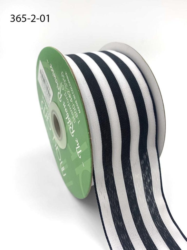 2 Inch Striped Ribbon with Woven Edge