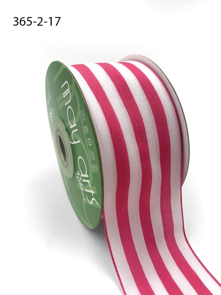 2 Inch Striped Ribbon with Woven Edge
