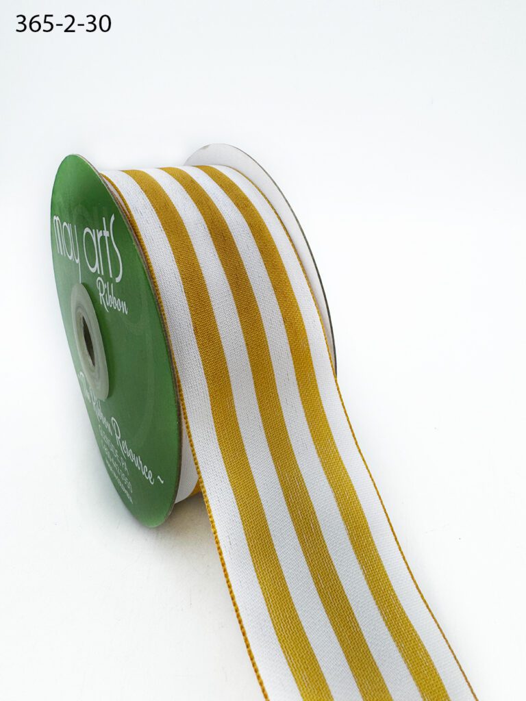 2 Inch Striped Ribbon with Woven Edge