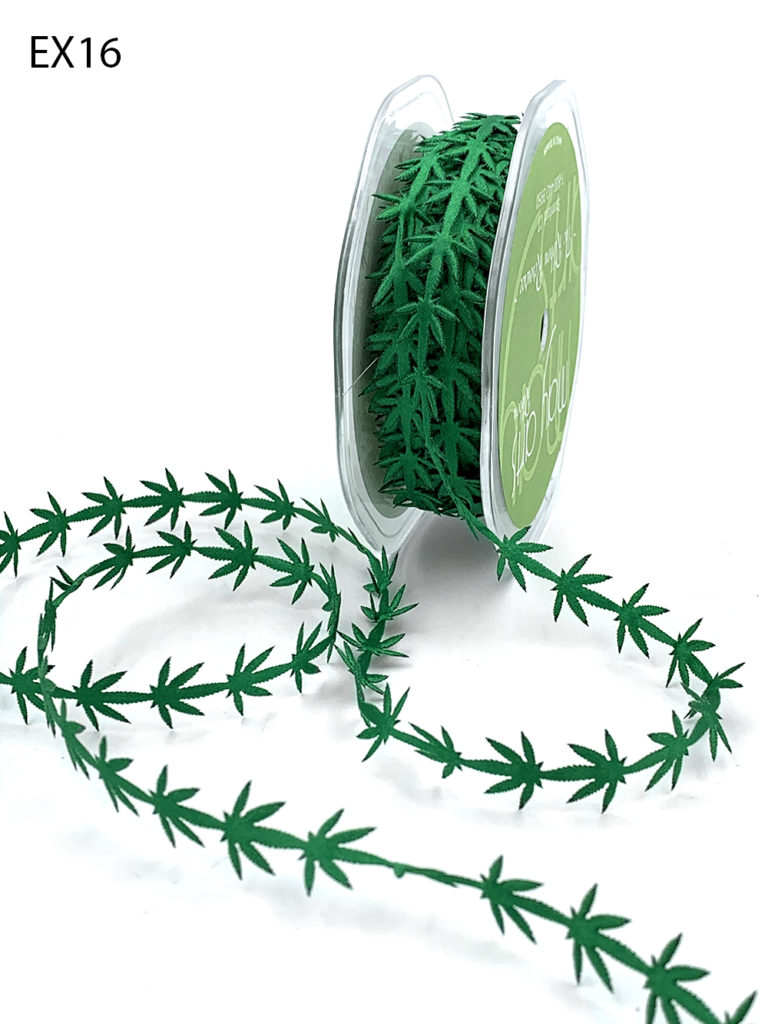 3/4 Inch Satin Cut Out Marijuana, Cannabis, Weed Ribbon with Cut Sealed ...