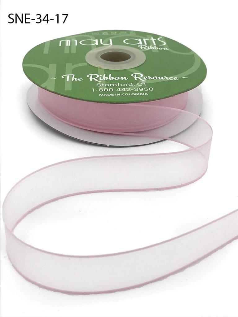 ~3/4 Inch Soft Sheer Ribbon with Thin Solid Edge