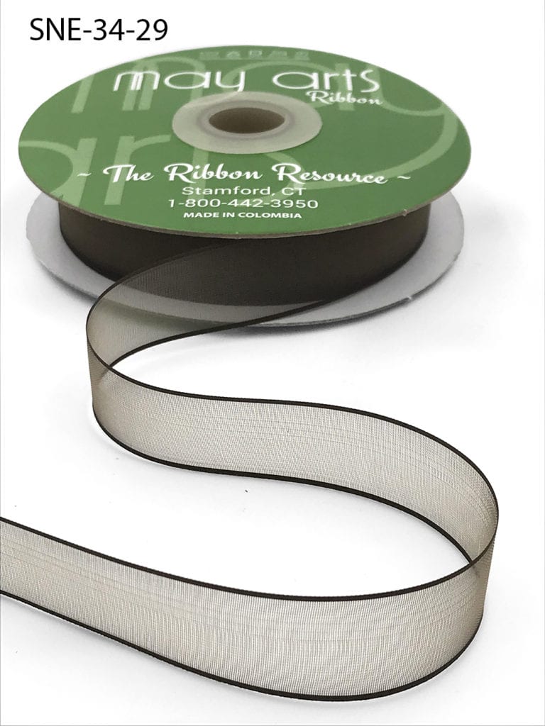~3/4 Inch Soft Sheer Ribbon with Thin Solid Edge