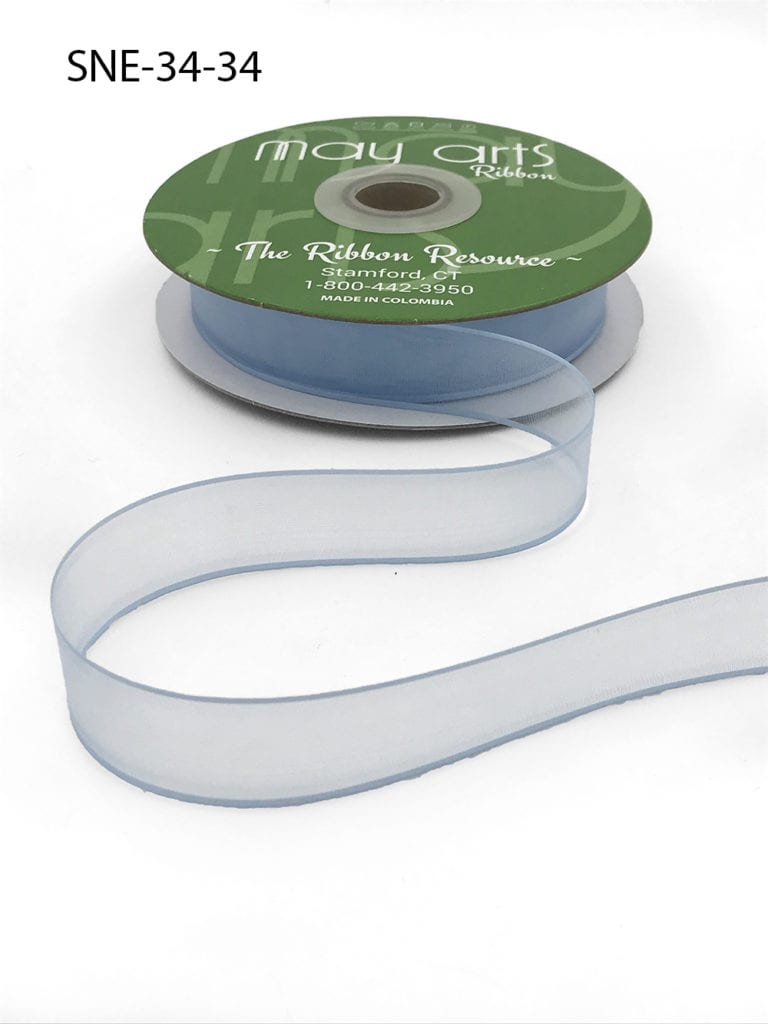~3/4 Inch Soft Sheer Ribbon with Thin Solid Edge