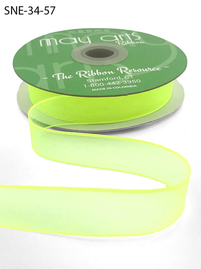 ~3/4 Inch Soft Sheer Ribbon with Thin Solid Edge