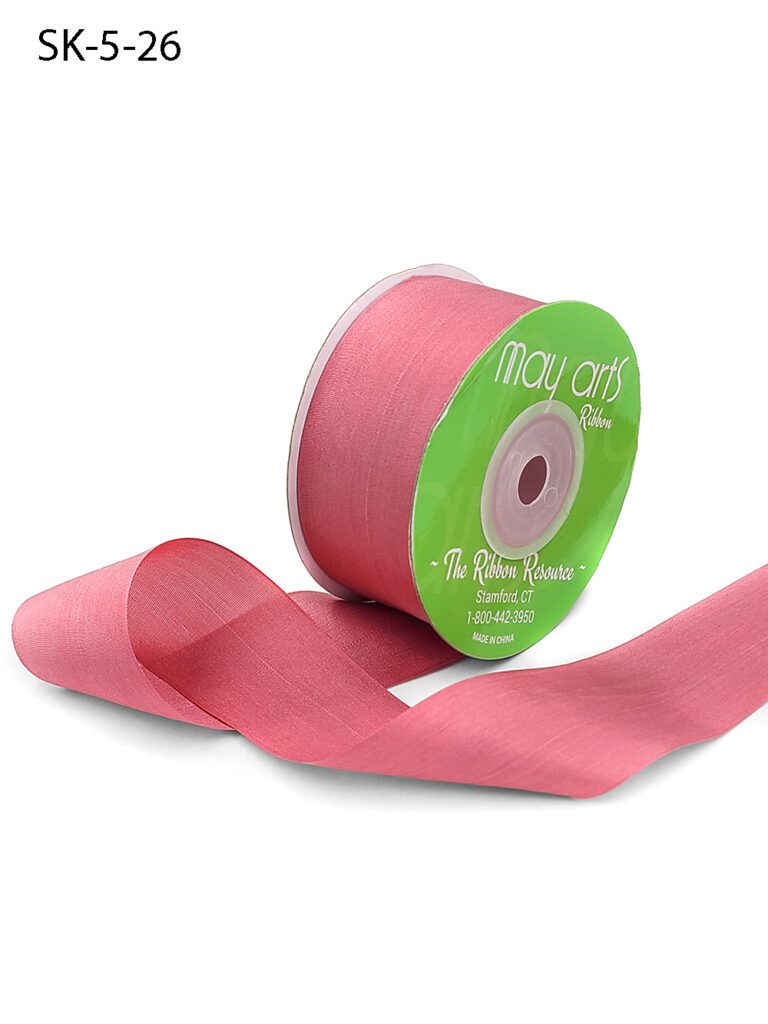 1.25 Inch 100% Hand-Dyed Silk Ribbon with Woven Edge