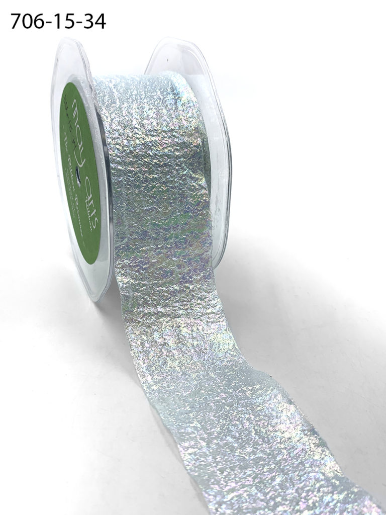 1.5 Inch Iridescent Holographic Crepe Ribbon