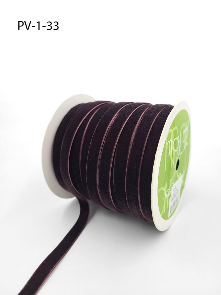 3/8 Inch Classic Velvet Ribbon with Woven Edge