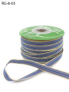 3/8 Inch Woven Grosgrain Stripe Ribbon with Woven Edge