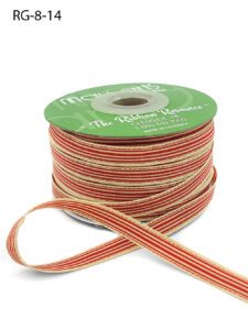 3/8 Inch Woven Grosgrain Stripe Ribbon with Woven Edge