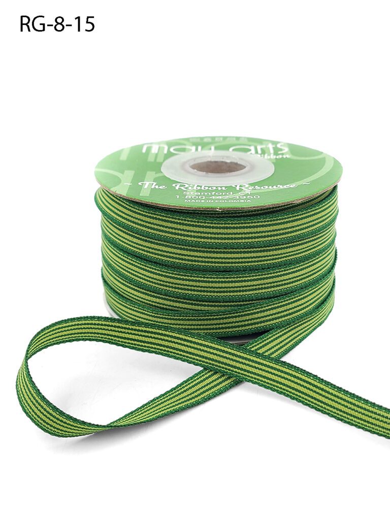3/8 Inch Woven Grosgrain Stripe Ribbon with Woven Edge