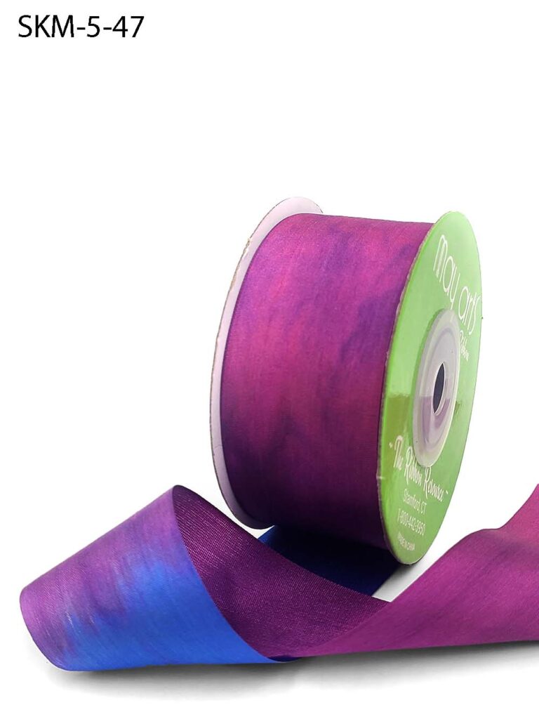 1.25 Inch 100% Hand-Dyed Variegated (multi-color) Silk Ribbon with ...