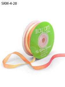 1/4 Inch 100% Hand-Dyed Variegated (multi-color) Silk Ribbon with Woven ...