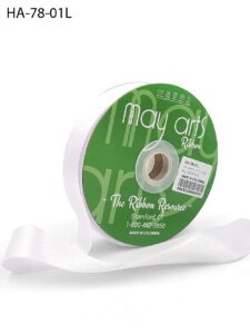 ~7/8 Inch (24MM) Luster Double Faced Satin Ribbon with Woven Edge