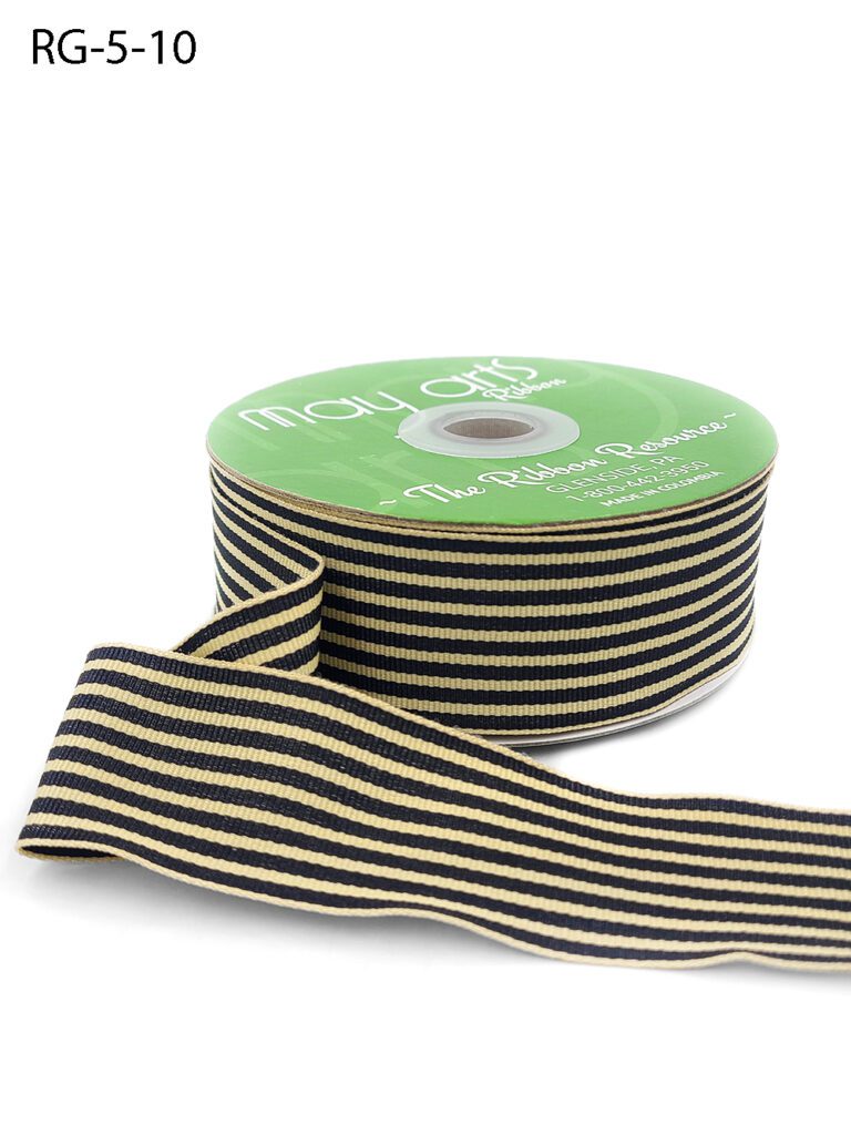 1.5 Inch Woven Grosgrain Stripe Ribbon with Woven Edge