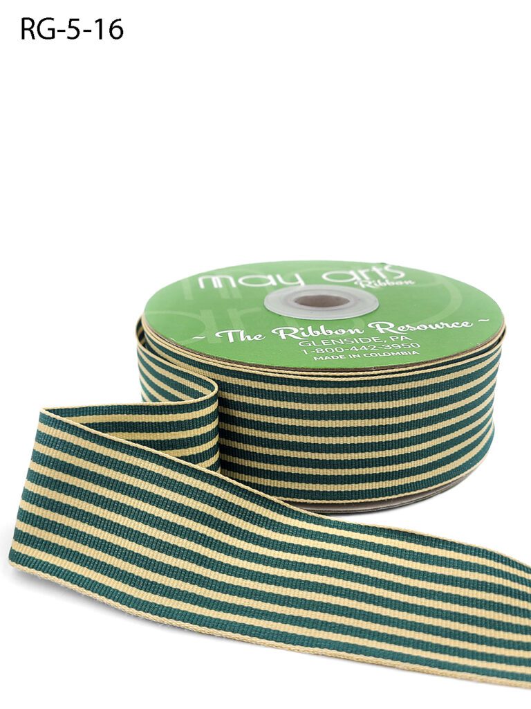 1.5 Inch Woven Grosgrain Stripe Ribbon with Woven Edge