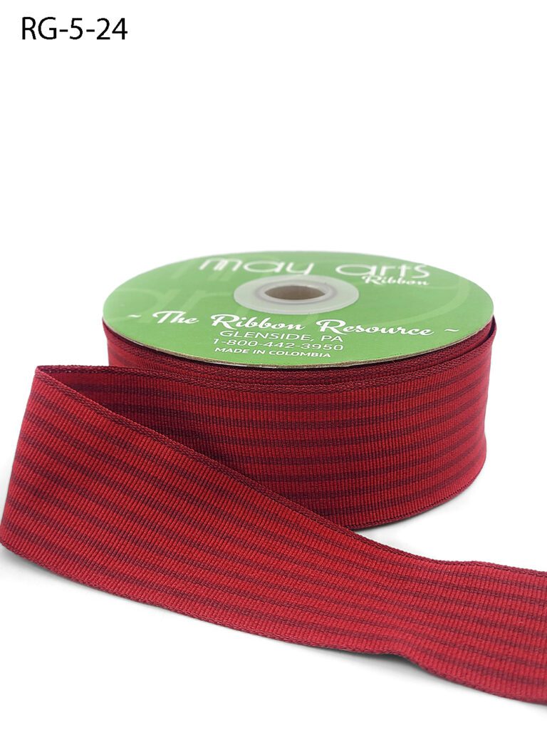 1.5 Inch Woven Grosgrain Stripe Ribbon with Woven Edge
