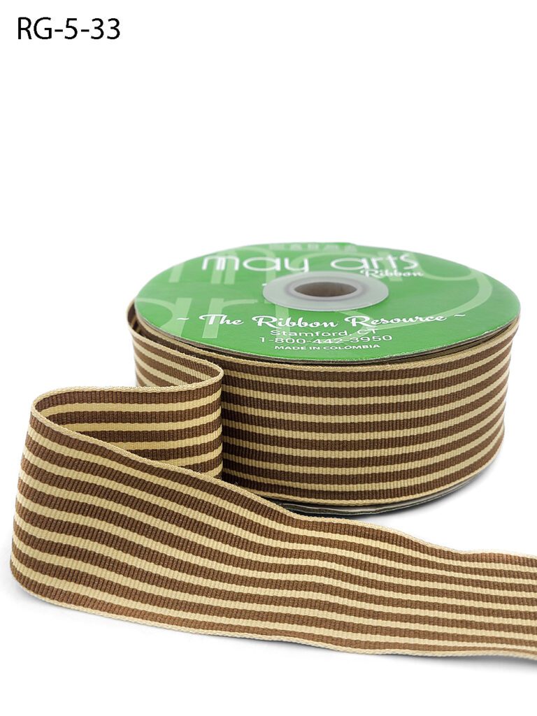 1.5 Inch Woven Grosgrain Stripe Ribbon with Woven Edge