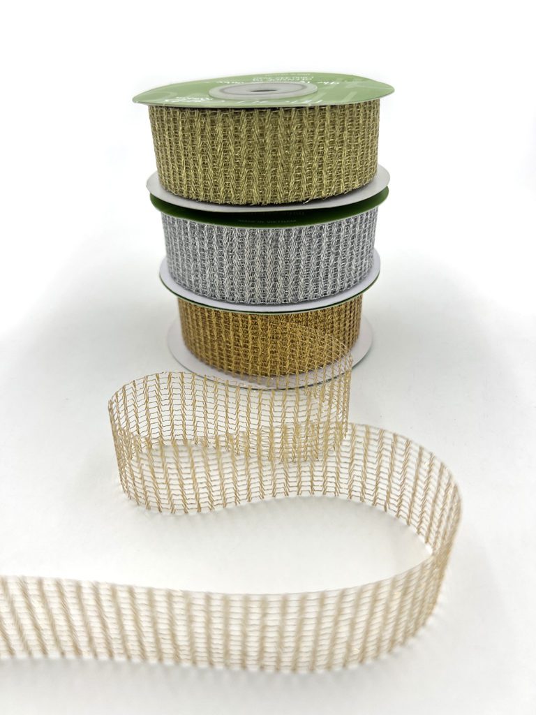 1" Metallic Netting Knit Ribbon - Bulk Ribbon - May Arts Ribbon