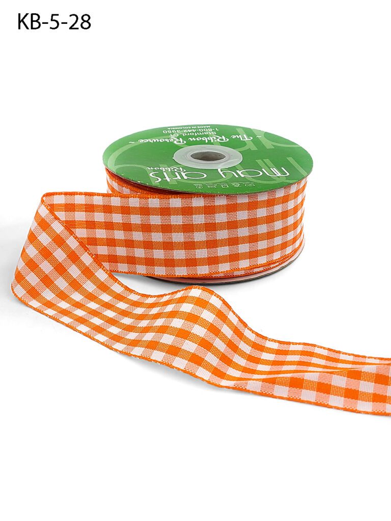 1.5 Inch Checkered Gingham Ribbon with Woven Edge