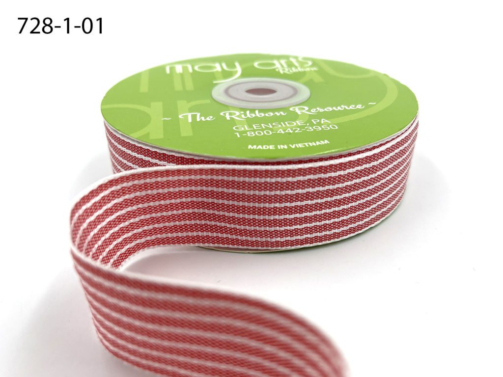 ~1 Inch (25mm) Thick Woven Striped Ribbon