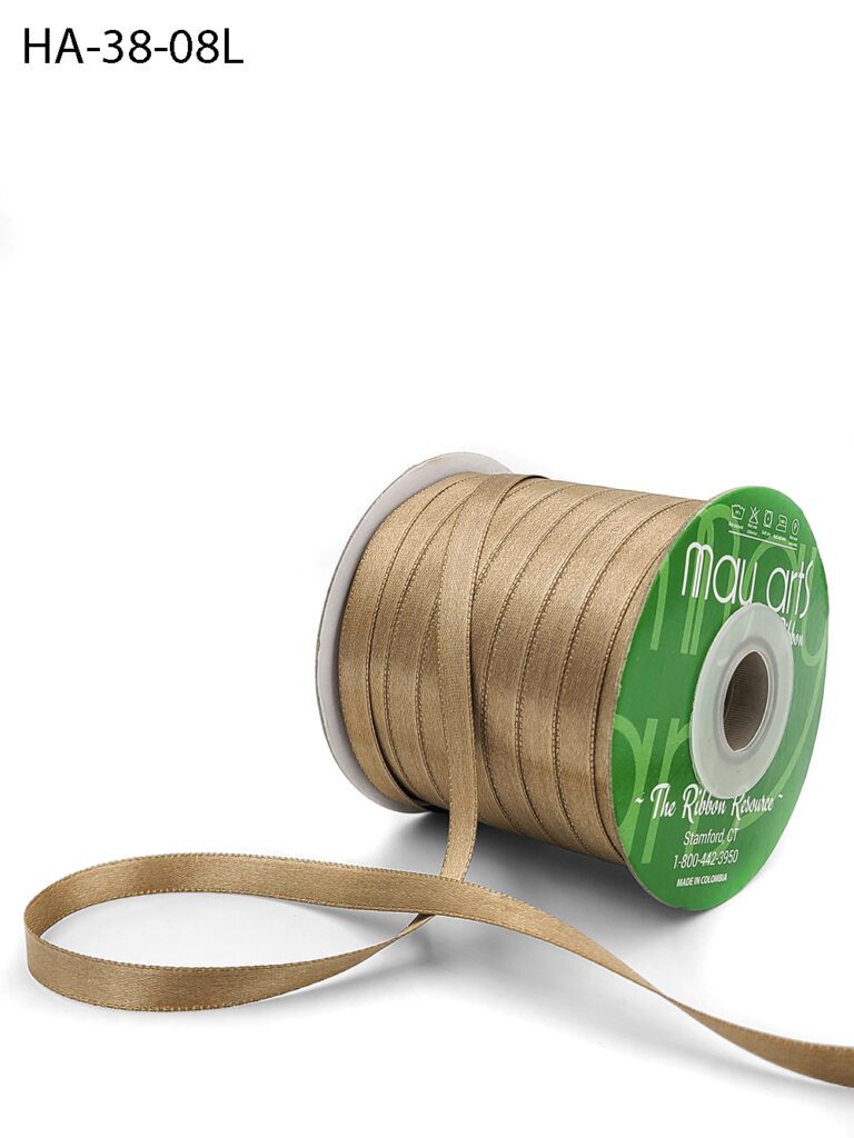 ~3/8 Inch (9MM) Luster Double Faced Satin Ribbon with Woven Edge
