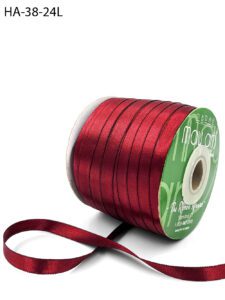 ~3/8 Inch (9MM) Luster Double Faced Satin Ribbon with Woven Edge