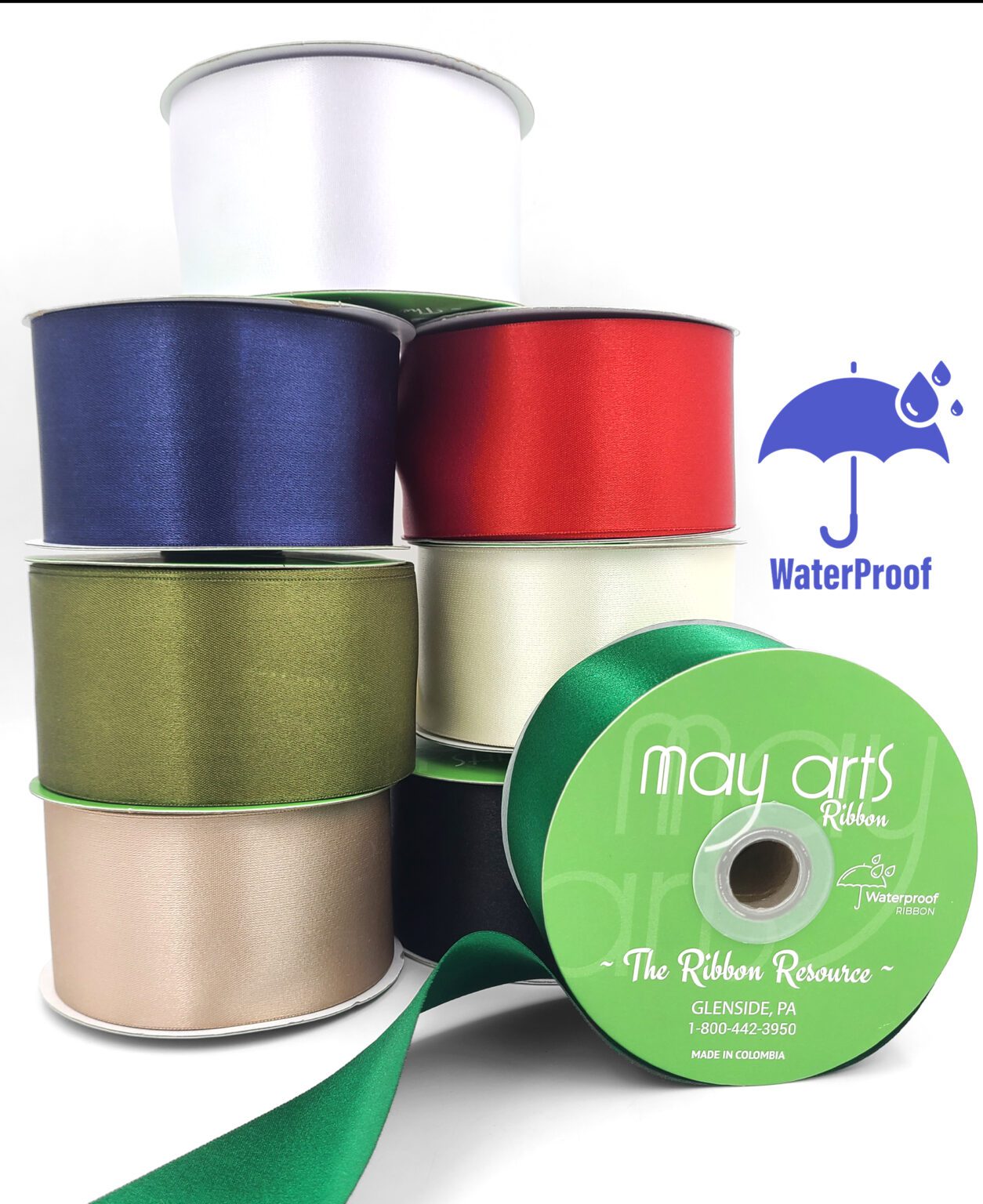 ~2.5 Inch Waterproof and Weather Resistant Luster Double Faced Satin ...