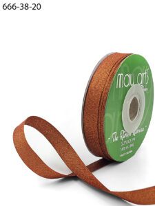 3/8 Inch Rough Metallic Ribbon with Woven Edge