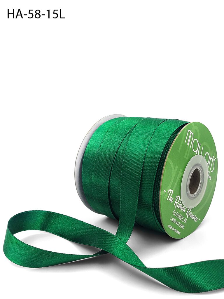 ~5/8 Inch(16MM) Luster Double Faced Satin Ribbon with Woven Edge