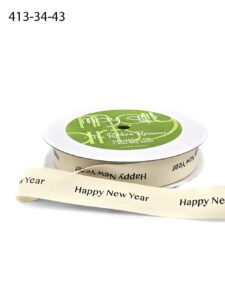 3/4 Inch Ivory Canvas Printed Ribbon with Woven Edge